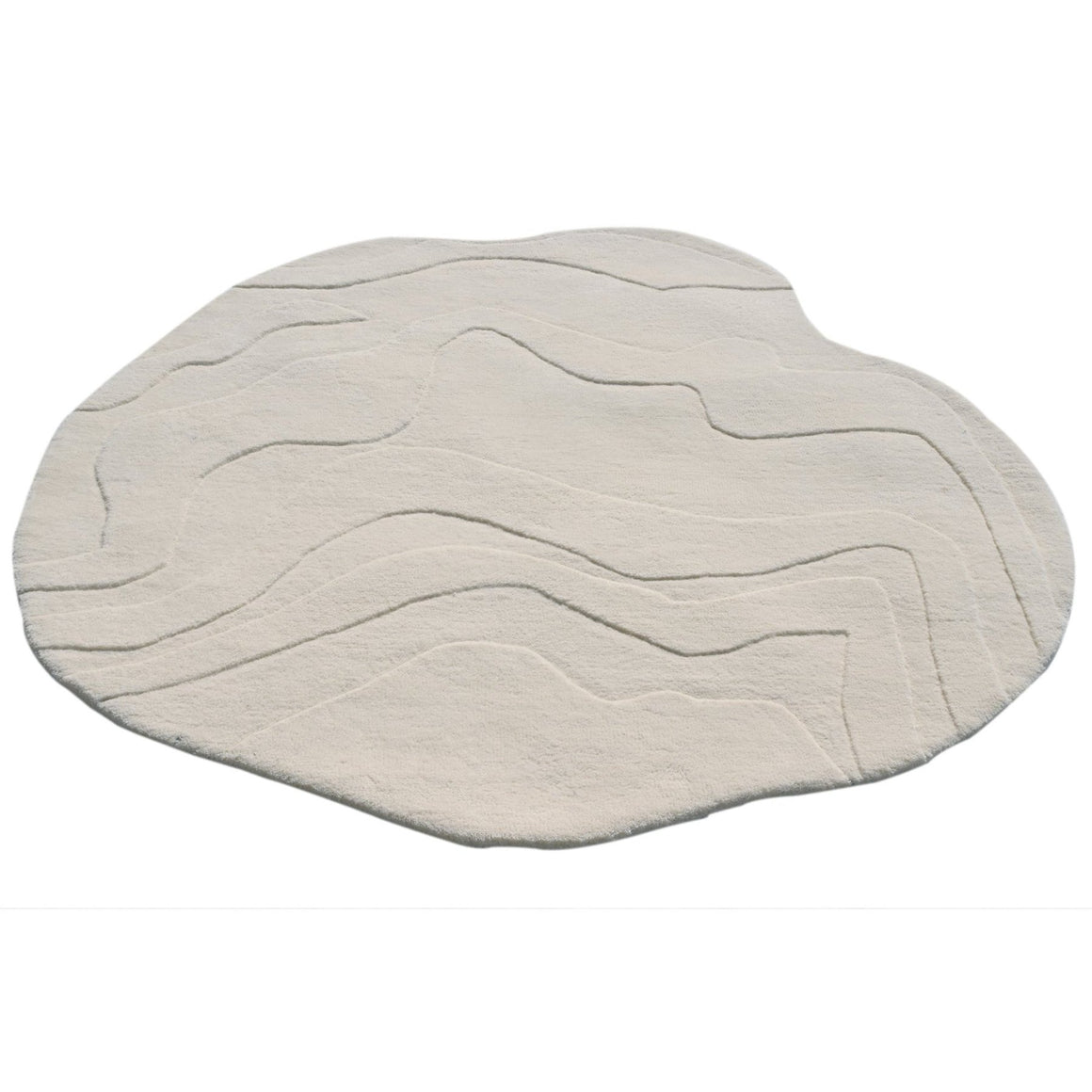 Terrain Round Off White Handmade Rug I The Rugs Story
